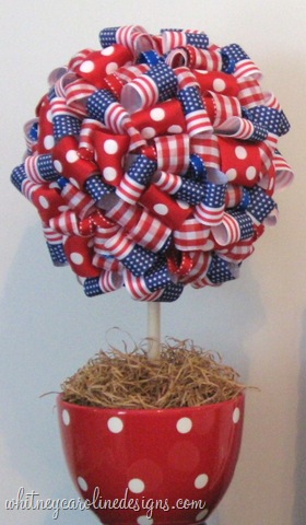 Polka Dot Treats: Ribbon Topiaries - DIY Centerpieces